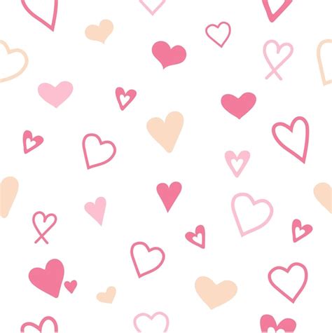Corazón Garabato De Patrones Sin Fisuras Fondo De Vector De Corazón