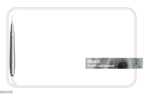 치과 진동수 계측 및 케이블 일러스트 레이 션 3d 가상 디자인 복사 공간 흰색 배경에 고립에서 만든 둥근된 사각형 모양 프레임 강철에 대한 스톡 벡터 아트 및 기타 이미지