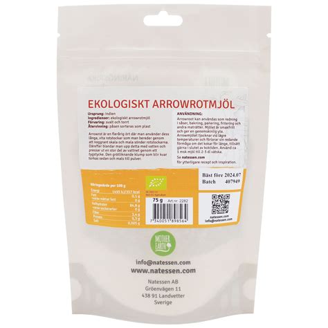 Köp Mother Earth Arrowrotpulver Ekologisk 75 G Bonmed