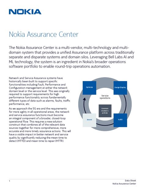 1 Data Sheet Nokia Assurance Center Pdf Automation Computer Network