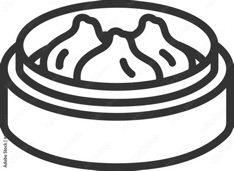 蒸篭に入った小籠包のアイコン線画のイラスト Stock Vector Adobe Stock