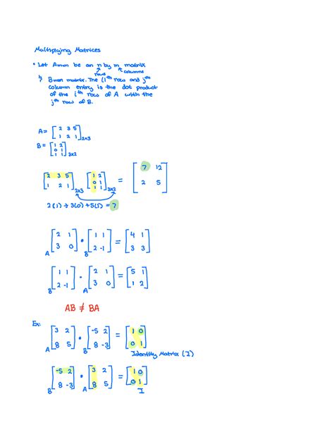 Multiplying Matrices Closed Multiplying Matrices Let Amon Be An N