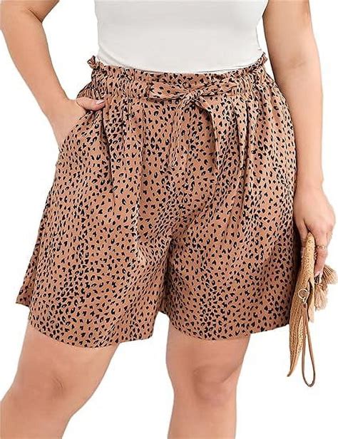 Kojooin Plus Size Comfy Shorts For Women Elastic High Waisted Summer