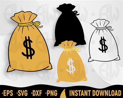 Bolsa de dinero con signo de dólar Svg archivo de corte para Etsy España