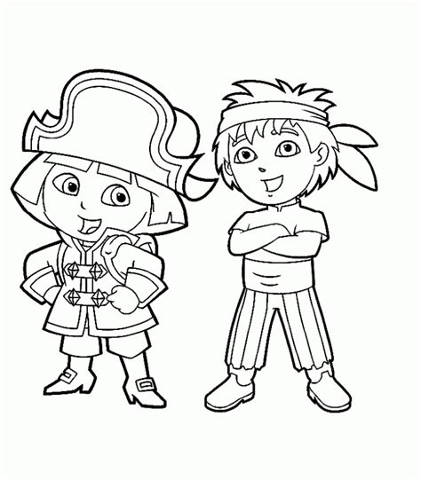 Desenho De Dora Aventureira E Diego Marquez Para Colorir Tudodesenhos