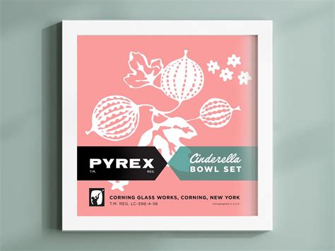 Vintage Pyrex Cinderella Box Poster Gooseberry Original Pyrex Box