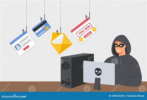 Hacker Phishing Attack Web Fraud Online Security Threats And Spam