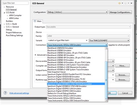 Xds V Not Displayed In Drop Down List Code Composer Studio Forum