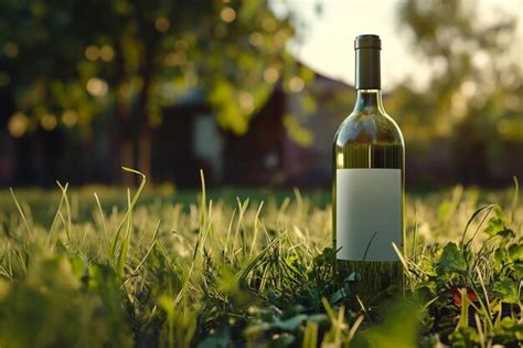 Premium Photo A Bottle Of Wine Sitting In The Grass