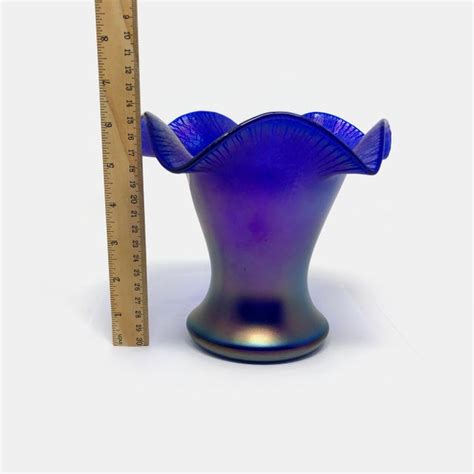 Mid 20th Century Cobalt Blue Stretch Glass Vase Chairish