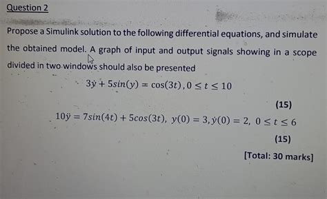 Solved Question 2 Propose A Simulink Solution To The