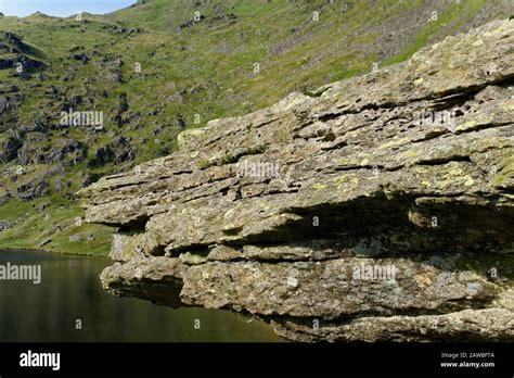 Rock Outcrop Small Water With Nan Bield Pass Above Mardale Head