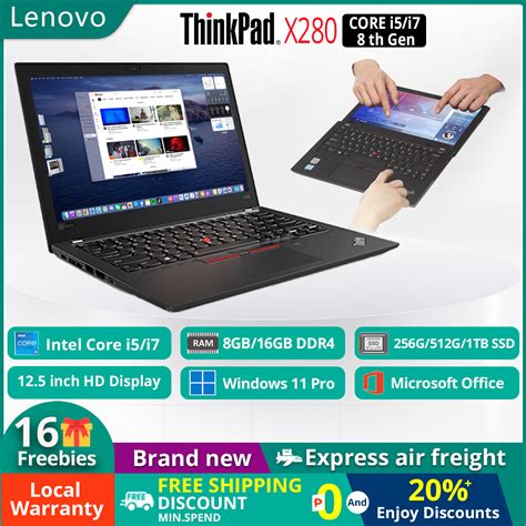 Lenovo Thinkpad X280 Laptop Ultra Thin 125 Intel Core I5 I7 16g