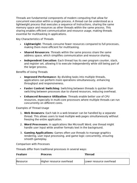 Threads Are Fundamental Components Of Modern Computing That Allow For Concurrent Execution