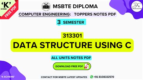 Msbte 313301 Data Structure Using C 3rd Semester K Scheme Computer Engineering Diploma Books