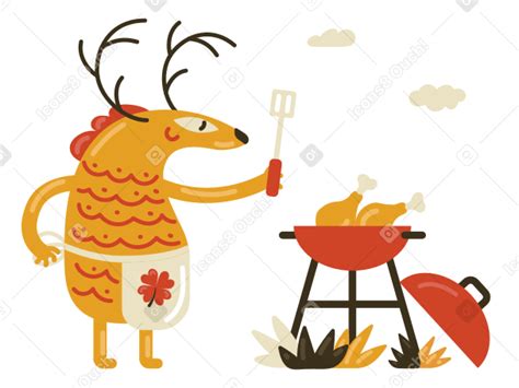Cuisse De Poulet Cuite De Dessin Animé