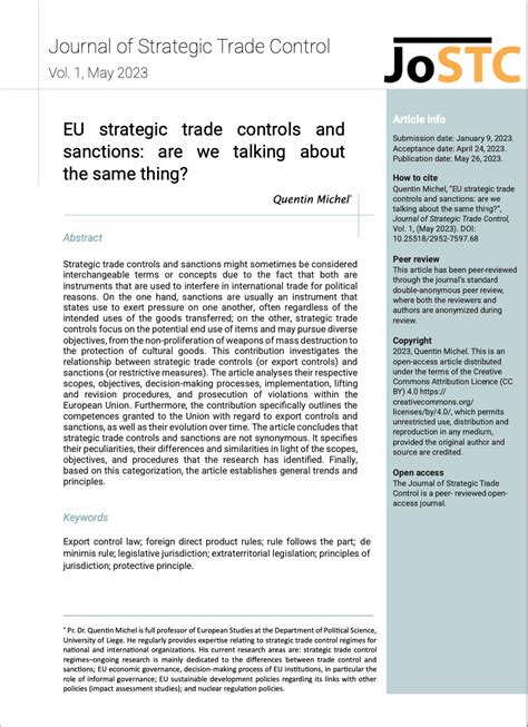 Journal Of Strategic Trade Control Jostc On Linkedin Jostc