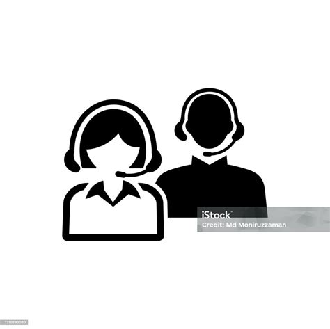 플랫 스타일의 헬프 데스크 아이콘 흰색 격리 된 배경에 헤드폰 벡터 그림 채팅 운영자 비즈니스 개념 스톡 일러스트레이션