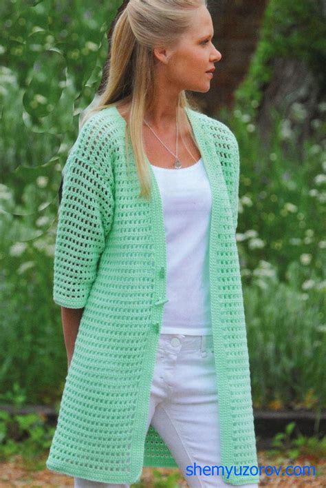 Длинный ажурный кардиган Crochet Ladies Tops Crochet Jacket Crochet