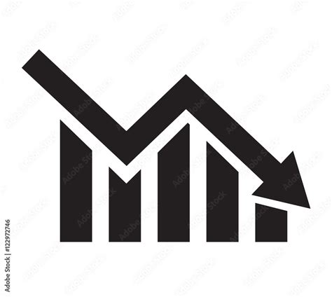 Chart With Bars Declining Chart Icon Stock Vector Adobe Stock