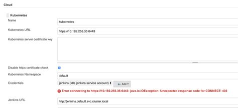 Failed To Set Up Kubernetes Plugin For Jenkins Stack Overflow