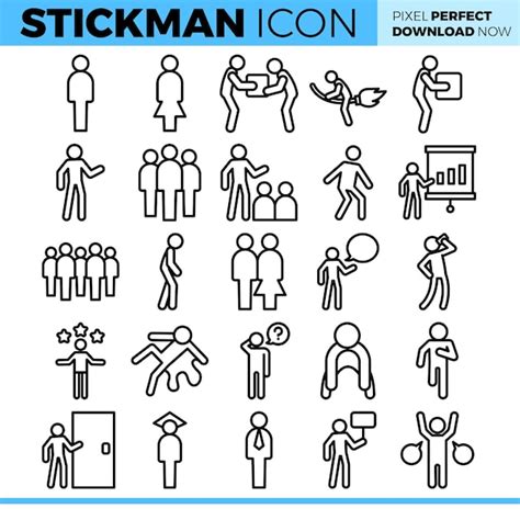 El Paquete De Stickman Vector Premium
