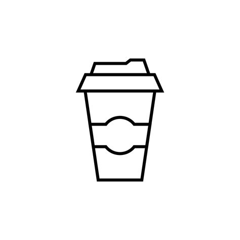 Coffee In Disposable Cup Vector Line Symbol Suitable For Books Stores Shops Editable Stroke