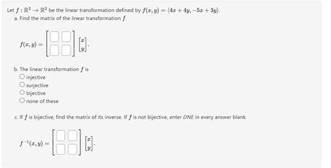 Solved Let F R2R3 Be The Linear Transformation Determined Chegg Com