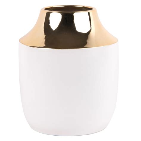 Vase en céramique blanche et beige rosé H30 Maisons du Monde