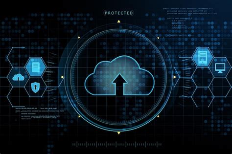Premium Photo Creative Glowing Cloud Computing Hologram On Blue