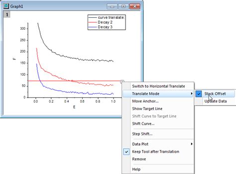 Help Online Origin Help Translating A Curve