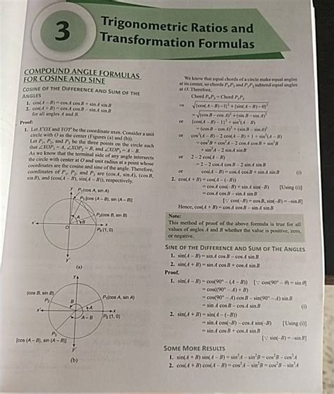 3 Trigonometric Ratios And Transformation Formulas Compound Angle Formula