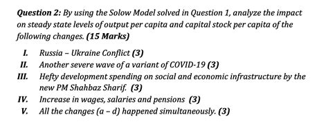 Solved Question 2 By Using The Solow Model Solved In