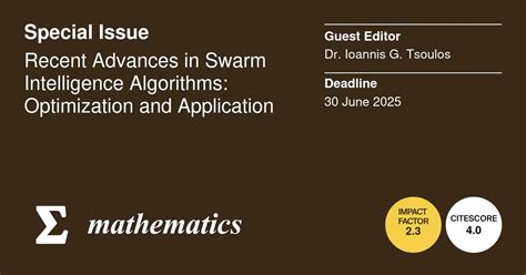 Mathematics Mdpi On Linkedin Swarmintelligence Algorithms Optimization Mdpiopenaccess