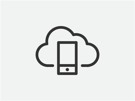 Technology Icon Vector Cloud Computing Connection Big Data Global Server Line Design Symbol