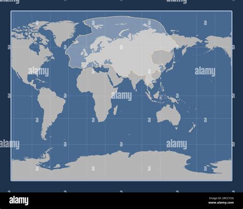 Shape Of The Eurasian Tectonic Plate On The Solid Contour Map In The Gall Stereographic