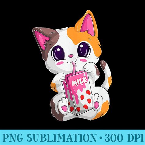 Strawberry Shake Strawberry Milk Cat Kawaii Neko Anime Girls Inspire Uplift
