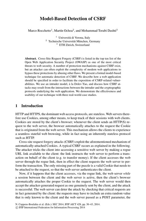Pdf Model Based Detection Of Csrf