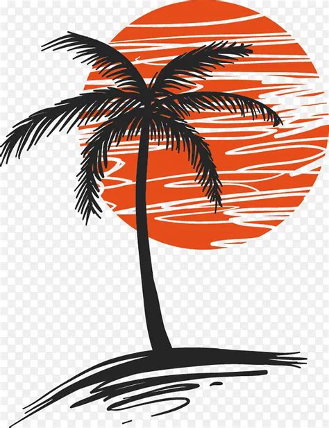 椰树夕阳PNG图片素材下载 图片编号9627282 PNG素材网