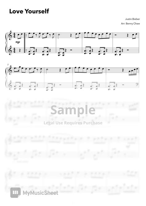 Justin Bieber Love Yourself Sheets By Benny Chaw