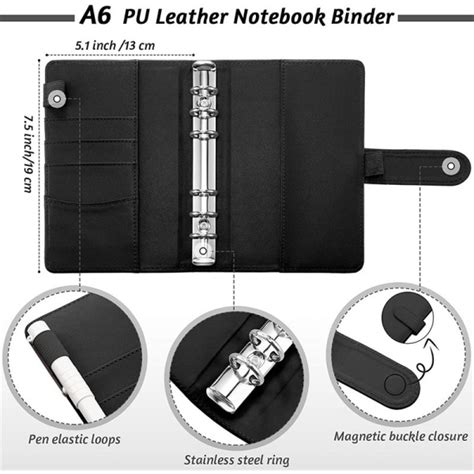 A6 pärm Budget Planner Notebook omslag Mappstorlek 6 hålsfickor