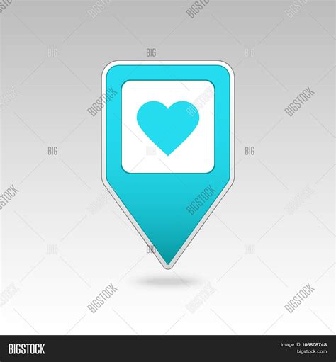 Heart Pin Map Icon Vector Photo Free Trial Bigstock