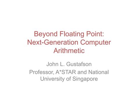 beyond floating point next generation computer arithmetic pdf