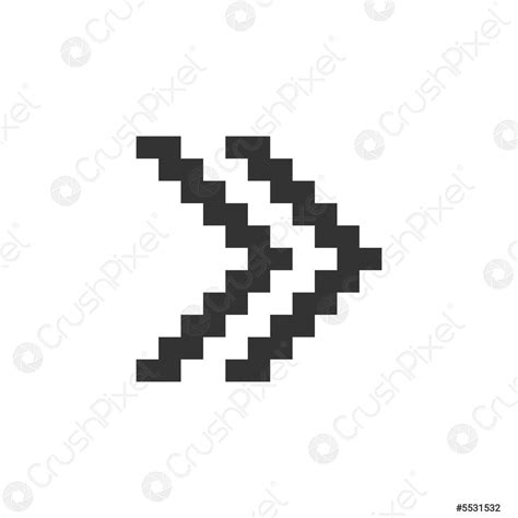 Right Double Arrow Pixelated Ui Icon Stock Vector 5531532 Crushpixel