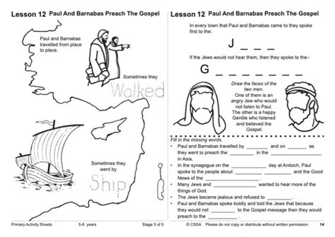 Paul And Barnabas Preach The Gospel Cssa Primary Stage 5 Lesson 12