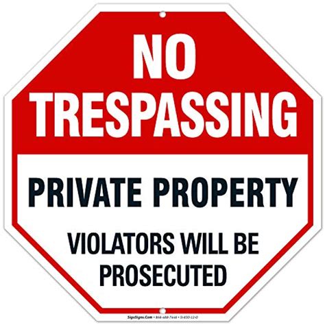 No Trespassing Sign Private Property Sign 12x12 Heavy 0 40 Aluminum