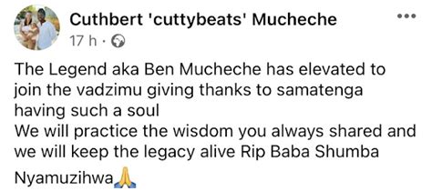 Ben Mucheche Dies Mafaro