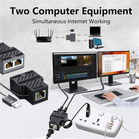 Ethernet Splitter 1 To 2 Wifi Splitter Lan Splitter Internet Splitter
