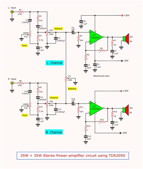 Tda2050 Amplifier Stereo 35w 75w