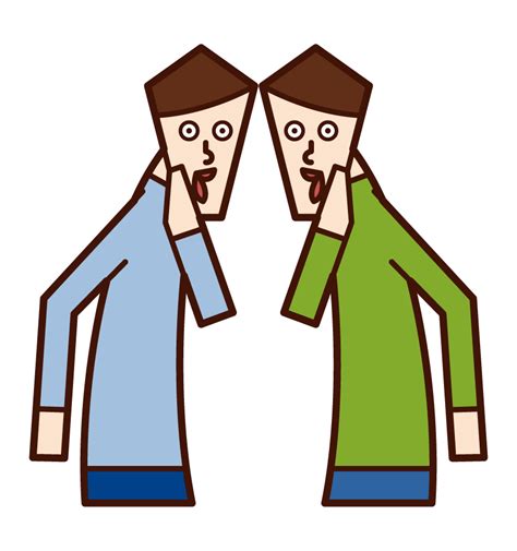 ヒソヒソ話をする人たち男性のイラスト フリーイラスト素材集 KuKuKeKe